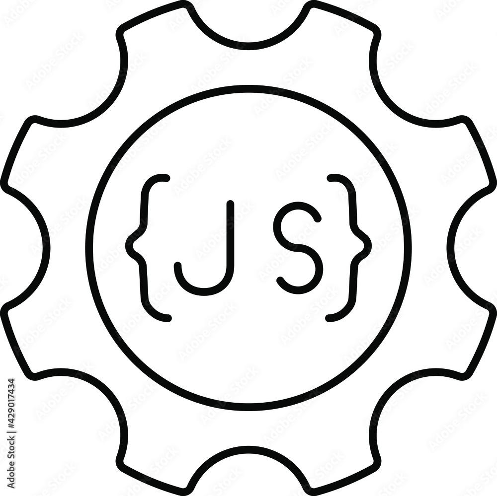 Javascript Concept,frontend frame work Vector Color Icon Design, Software and web development ...