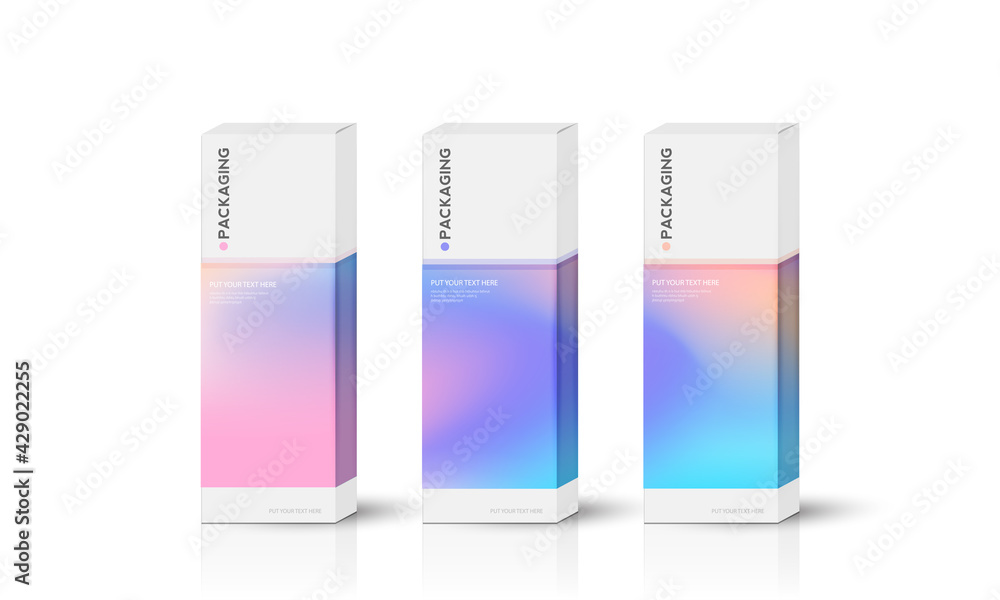 Set of box or packaging design illustration template for presents or ...