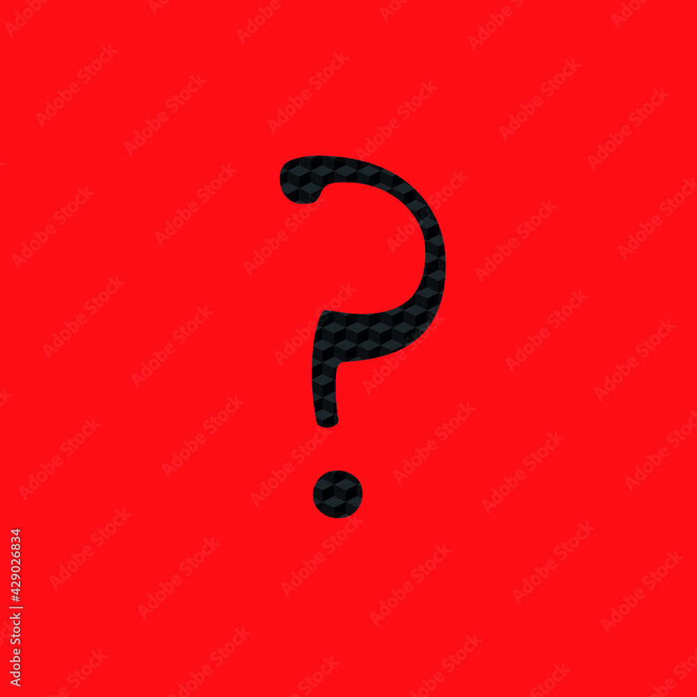 Question mark symbol on texture with opaque black metal appearance ...