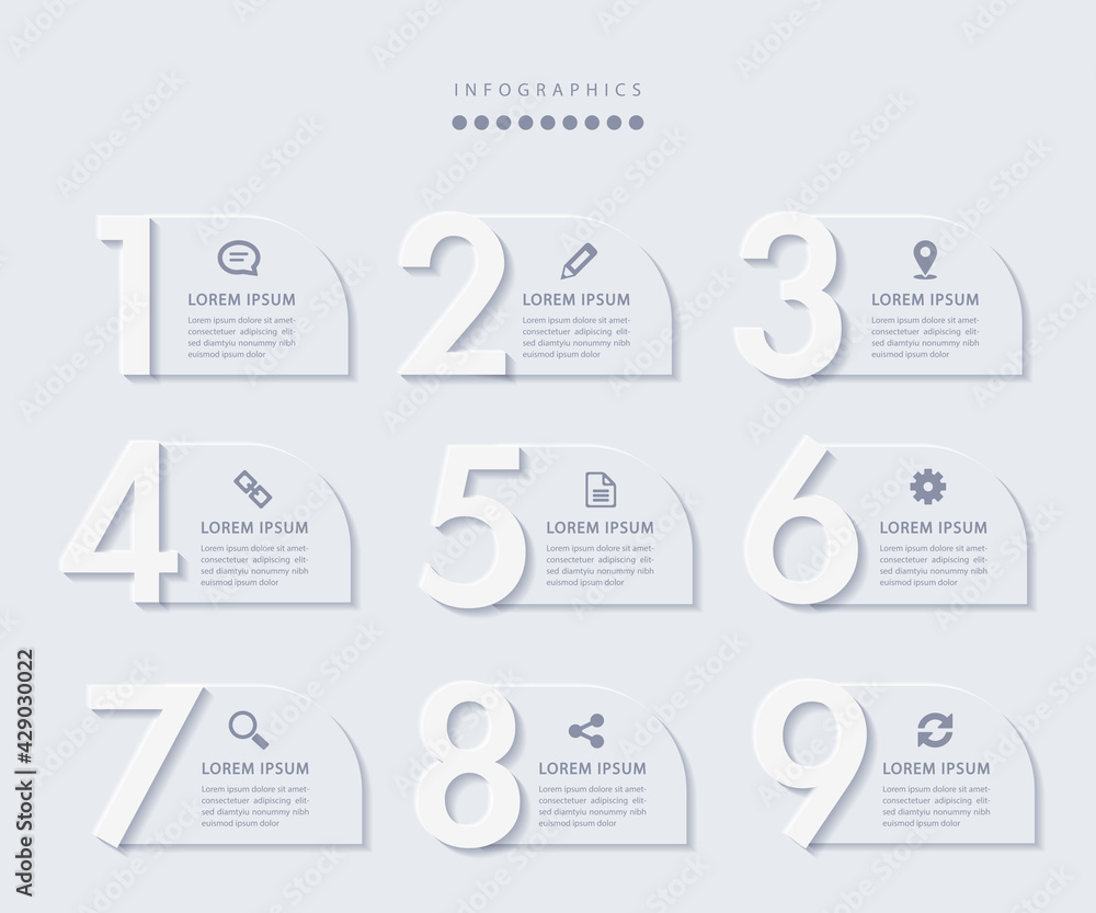 Vector elegant simple refined style infographic design UI template 9 ...