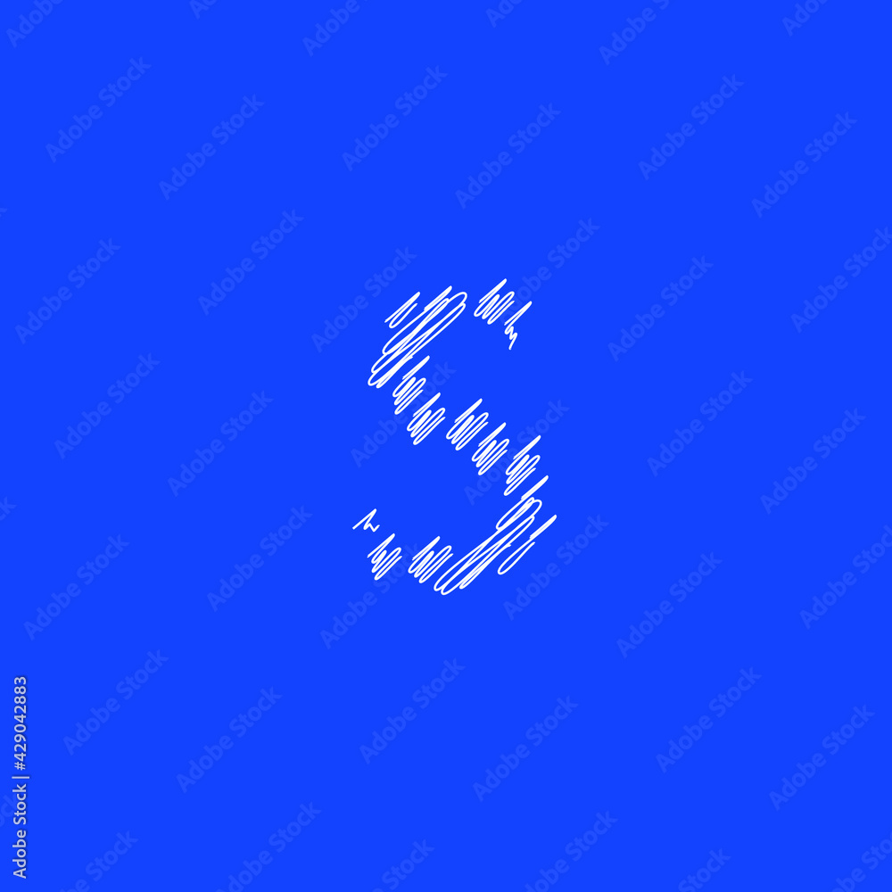font S scribble effect texture Stock Vector | Adobe Stock