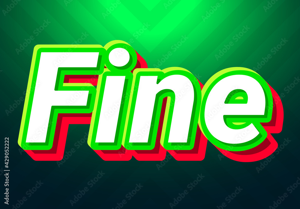 3D Red and Green Text Effect Stock Template | Adobe Stock