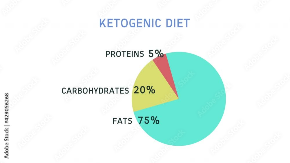 Ketogenic Diet Food Diagram Chart Animation On White Background And Green Screen Vídeo De Stock