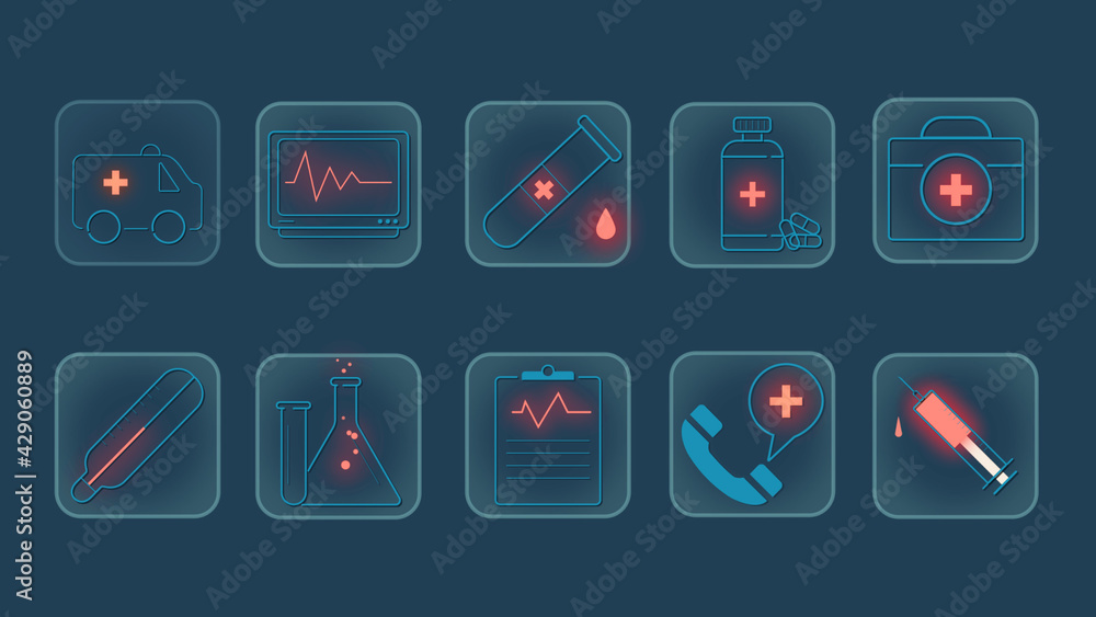 Medical Icons Set Overlay Stock Template | Adobe Stock