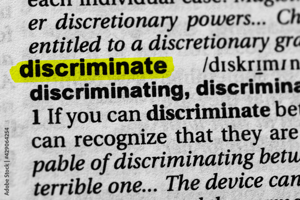Highlighted discriminate word concept and meaning. Stock Photo | Adobe ...