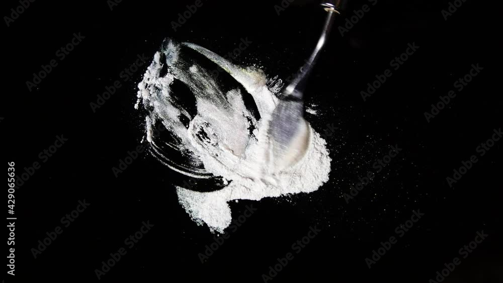 Mixing golden sparkling powder. Satisfying process of creating ...