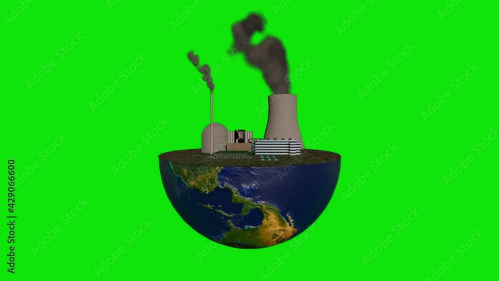 Earth Globe Holding Polluting Factory, Green Screen Chromakey Stock ビデオ ...