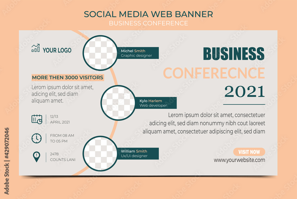 Business webinar Conference Concept Banner Template or social media ...