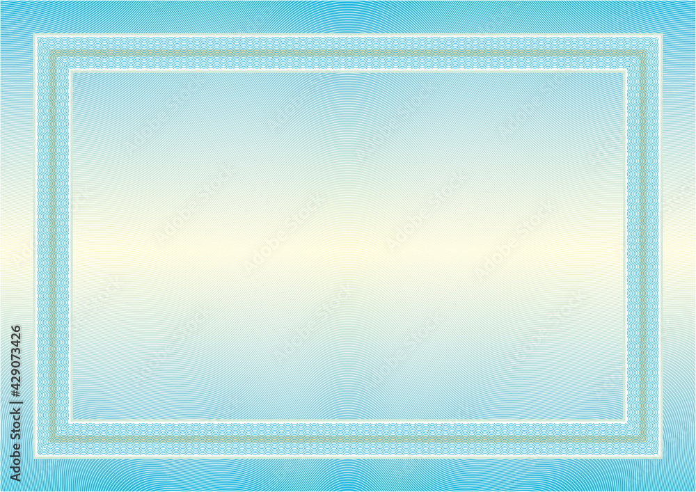 Certificate diploma template. Light blue gradient vector stock ...