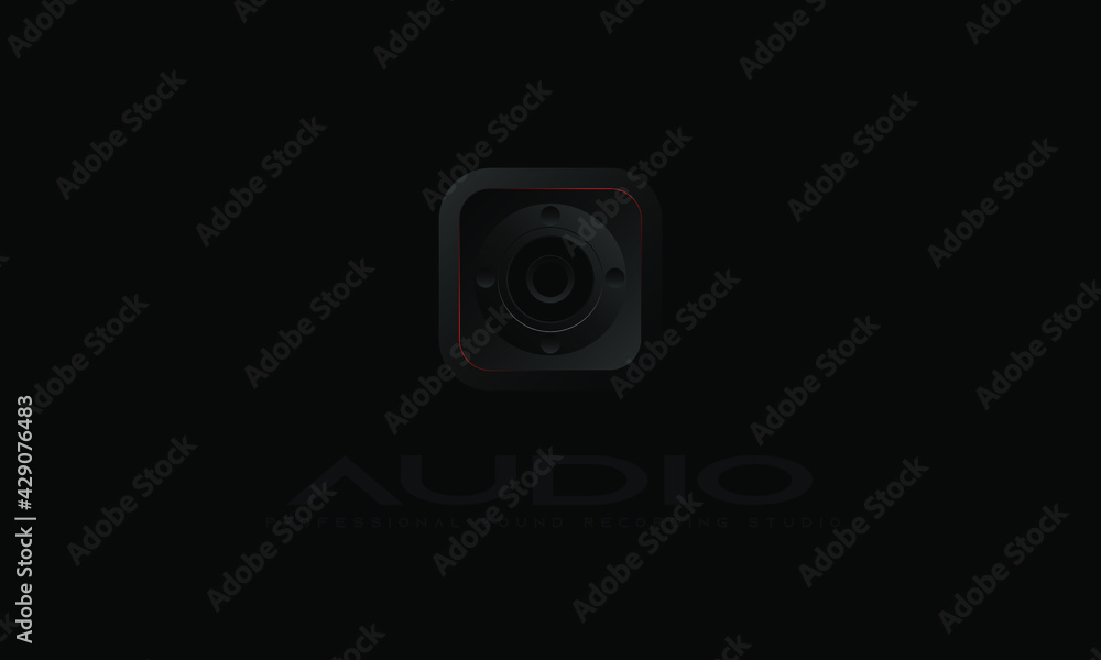 Black Gradient Audio device Volume control buttons on panels Graphic ...