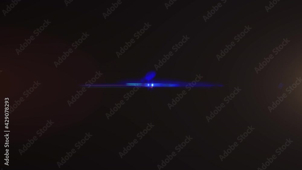 Aspherical lens flare moving from the left side to right isolated on a ...