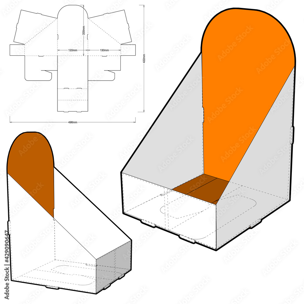 Counter display stand and Die-cut Pattern. The .eps file is full scale ...
