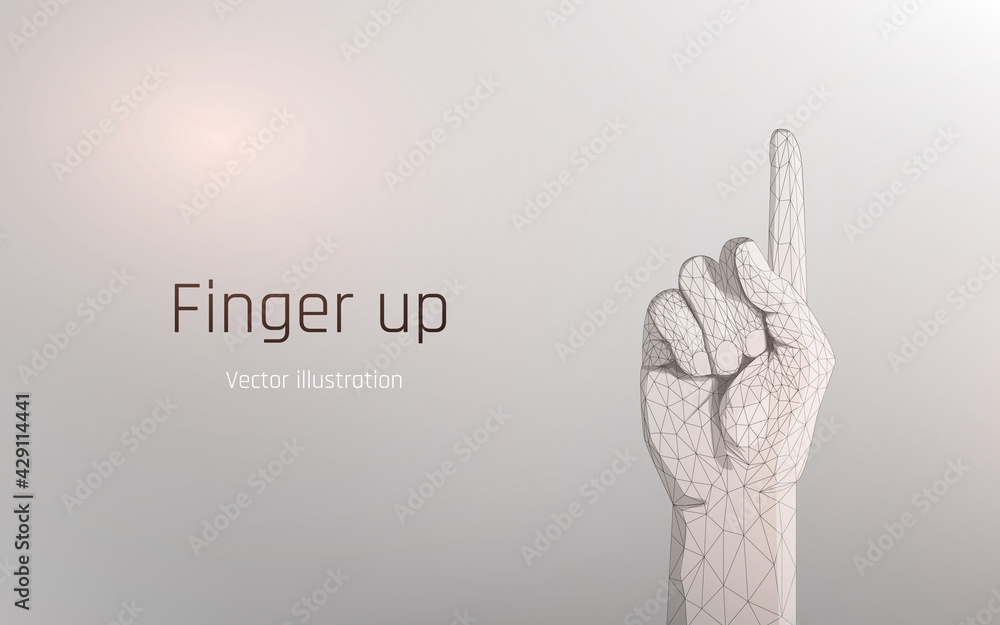 pointing at something with your index finger. lifting index finger up ...