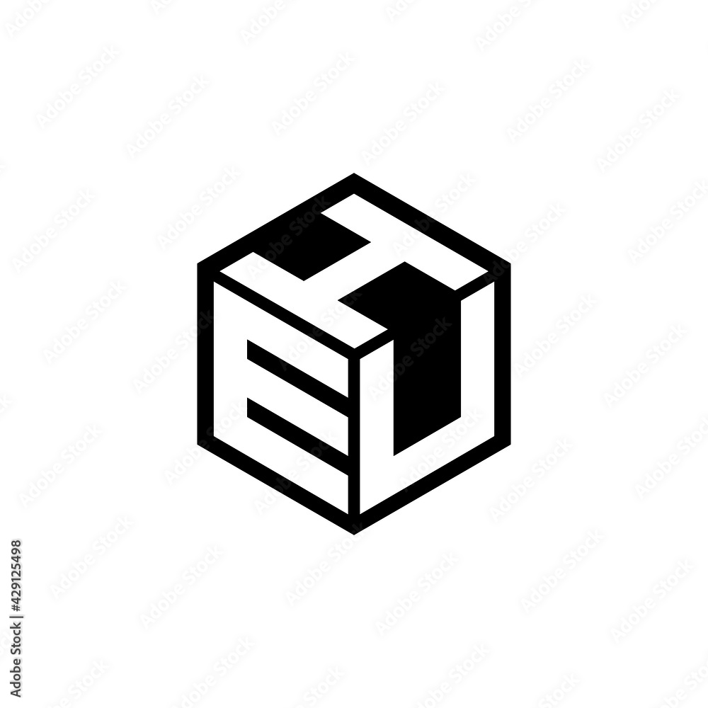 Vecteur Stock EUH letter logo design with white background in ...