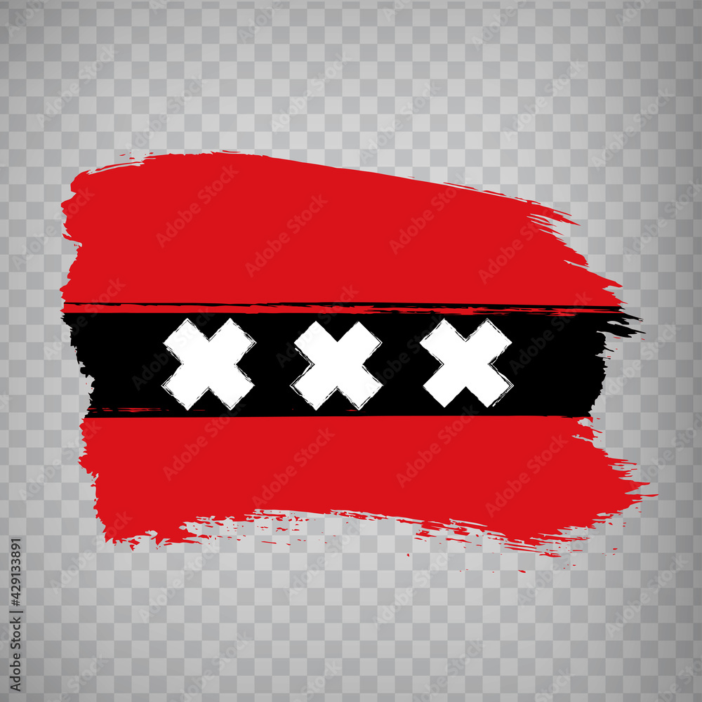 Flag of Amsterdam brush strokes. Flag Amsterdam capital of Netherlands ...