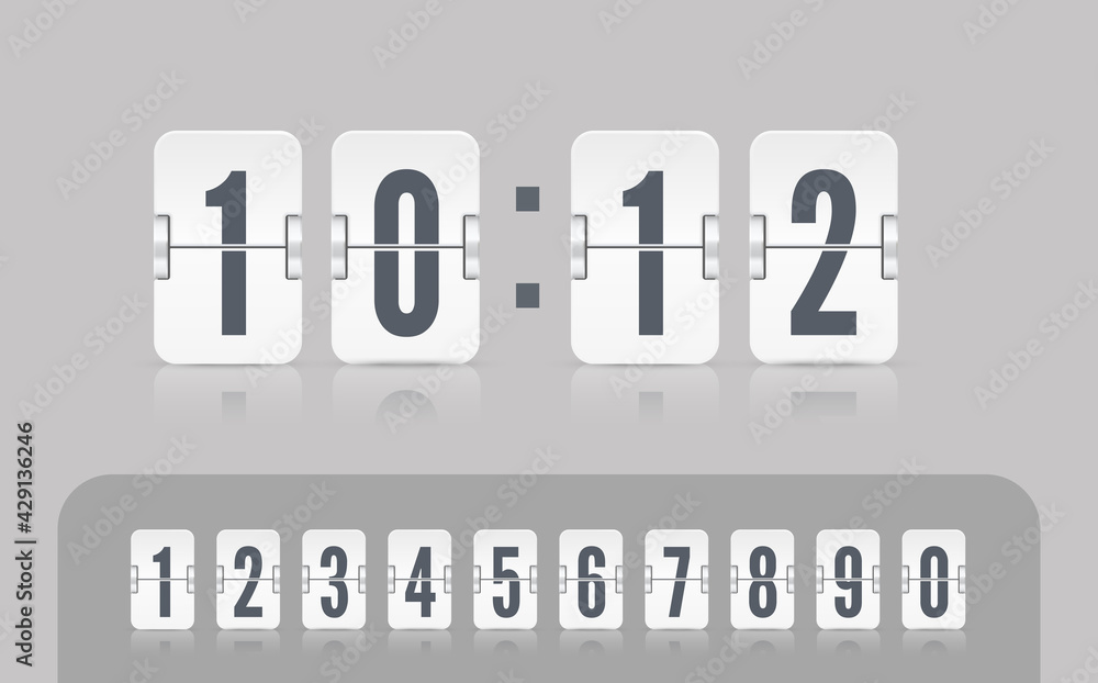 Vector modern ui design of retro time meter with numbers. Old design ...