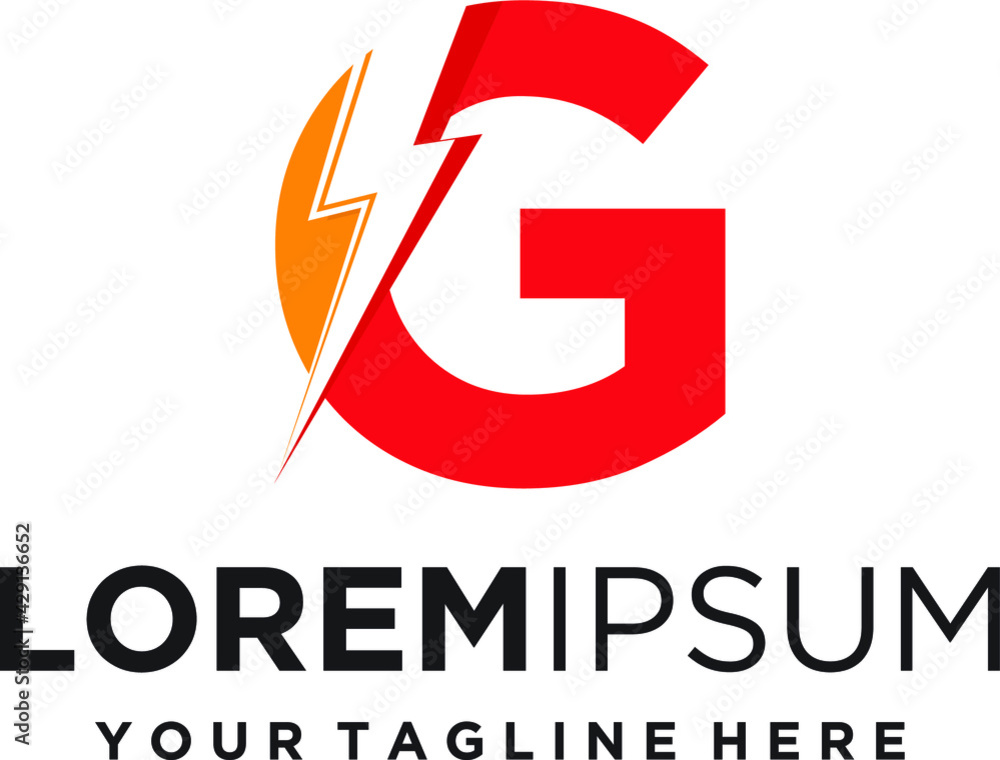 Letter G lightning electric logo Stock Vector | Adobe Stock