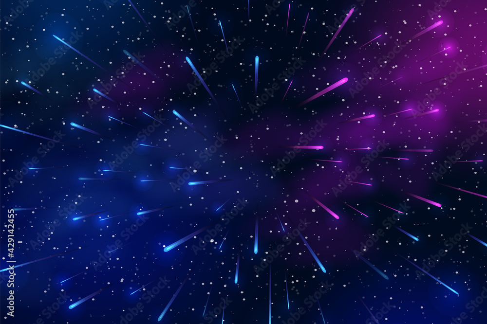 Horizontal space background with realistic nebula, stardust and stars ...
