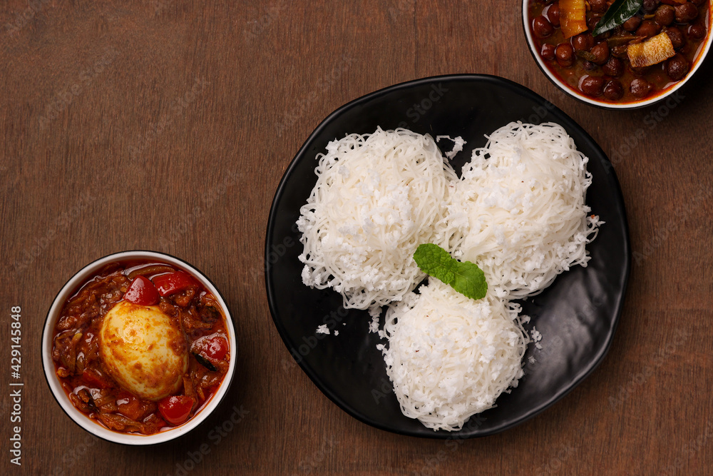 Noolappam/Idiyappam/rice noodles, a popular traditional steam cooked ...