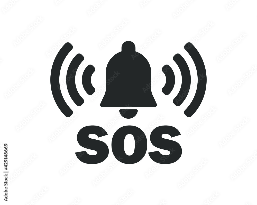 SOS icon symbol button. Emergency help logo sign pictogram. Vector ...