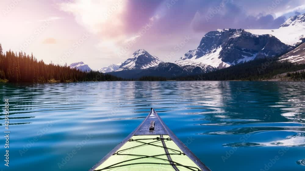 Vidéo Stock Cinemagraph Seamless Continuous Loop Animation. Kayaking in ...