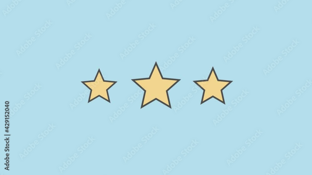 Three Rating Star Motion graphics. Animated three rating stars product ...