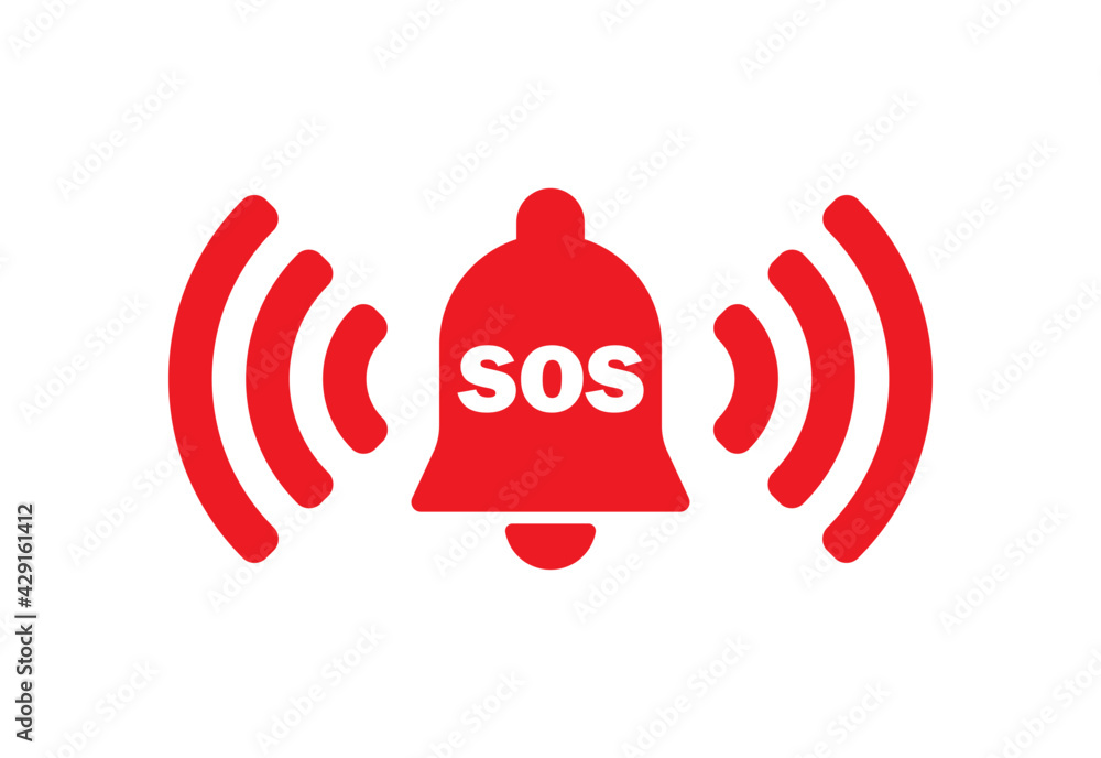 SOS icon symbol button. Emergency help logo sign pictogram. Vector ...