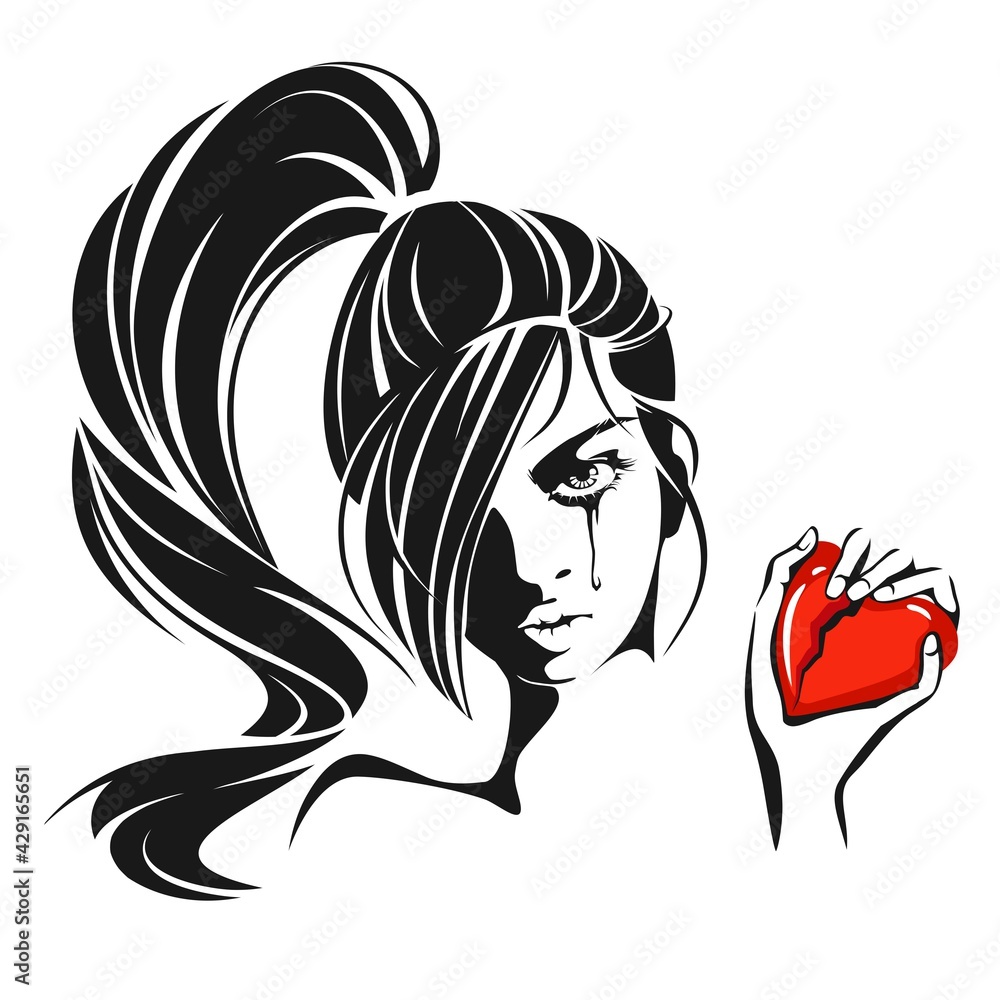Broken Heart Girl Sketch