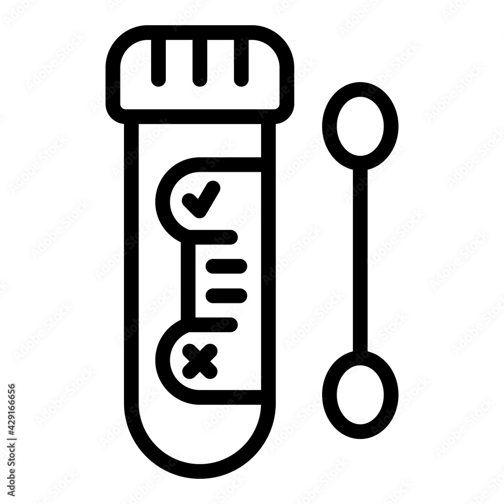 Covid swab test icon. Outline Covid swab test vector icon for web ...