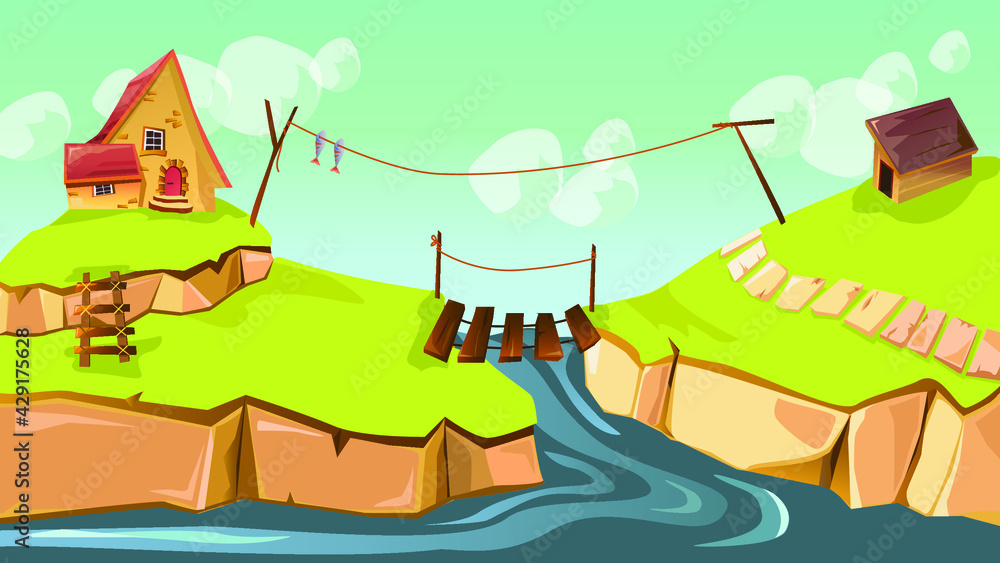 vector cartoon background for 2d games and decoration. Stock Vector ...