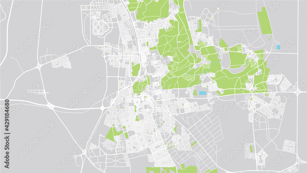 Naklejka urban vector city map of Al Hofuf, Saudi Arabia, Middle East ...