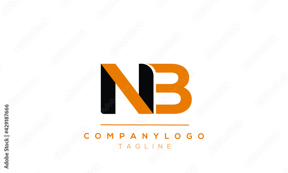 NB initials monogram letter text alphabet logo design Stock Vector ...