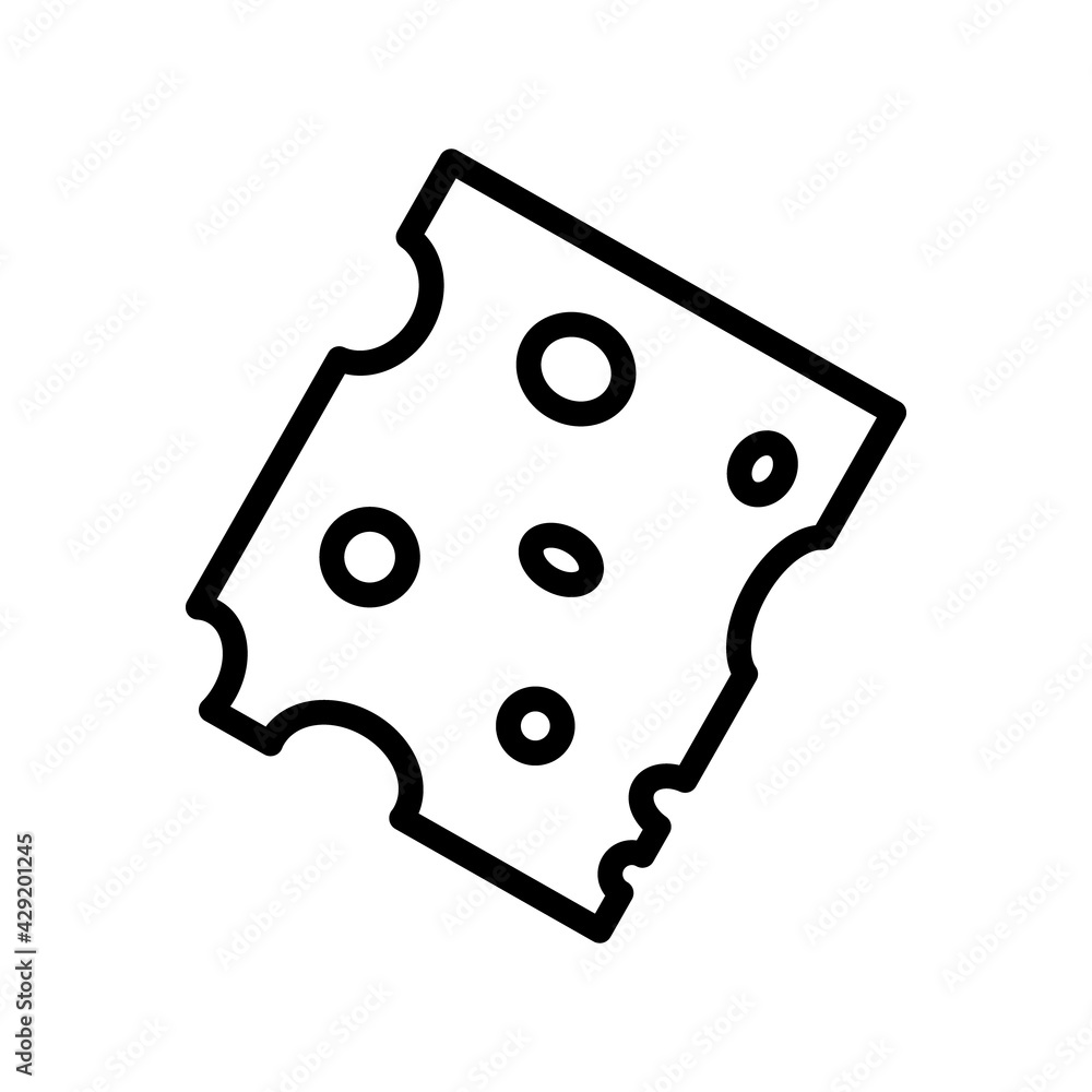 Vecteur Stock Cheese flat line icon. Vector outline illustration of different types of cheese ...