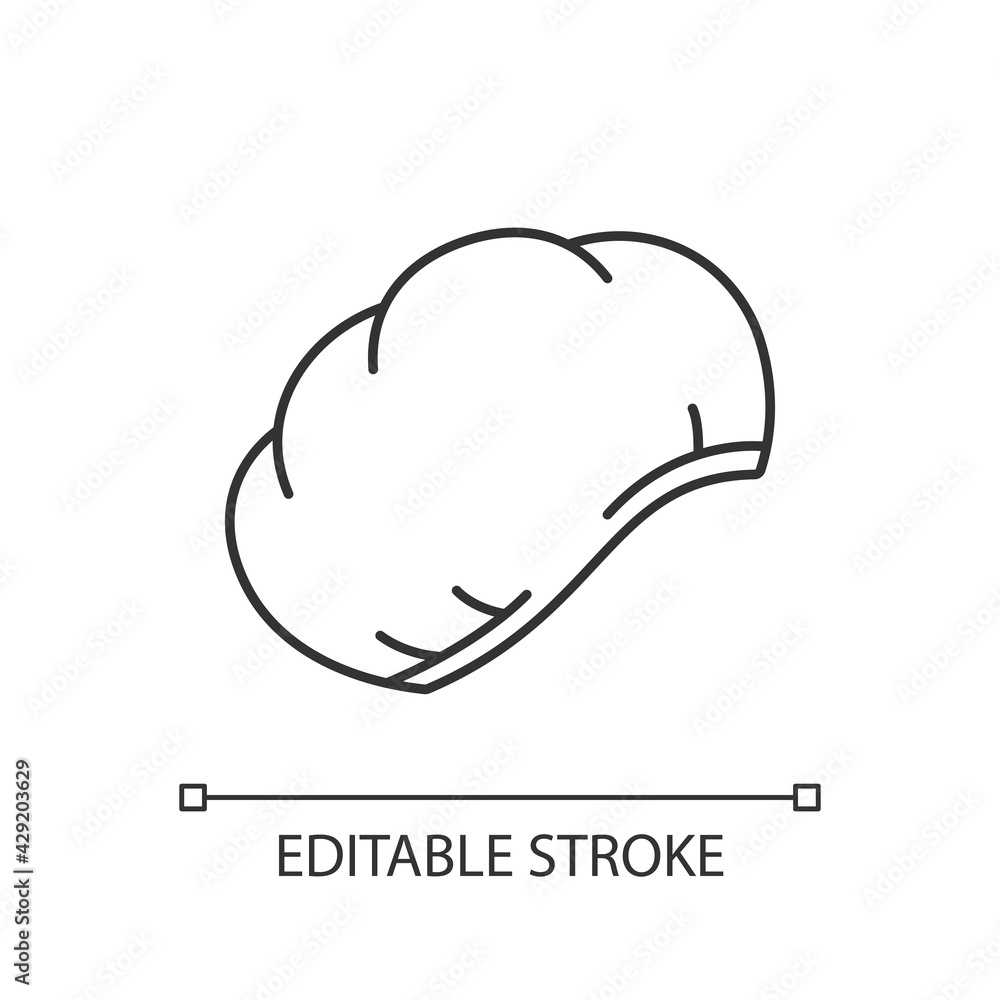 Disposable surgical cap linear icon. Protective wear for head. Doctor ...