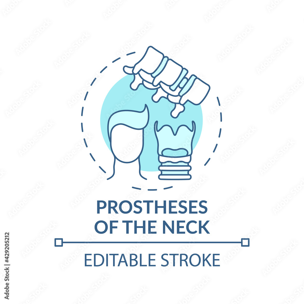 Neck prostheses concept icon. Prostheses type idea thin line ...