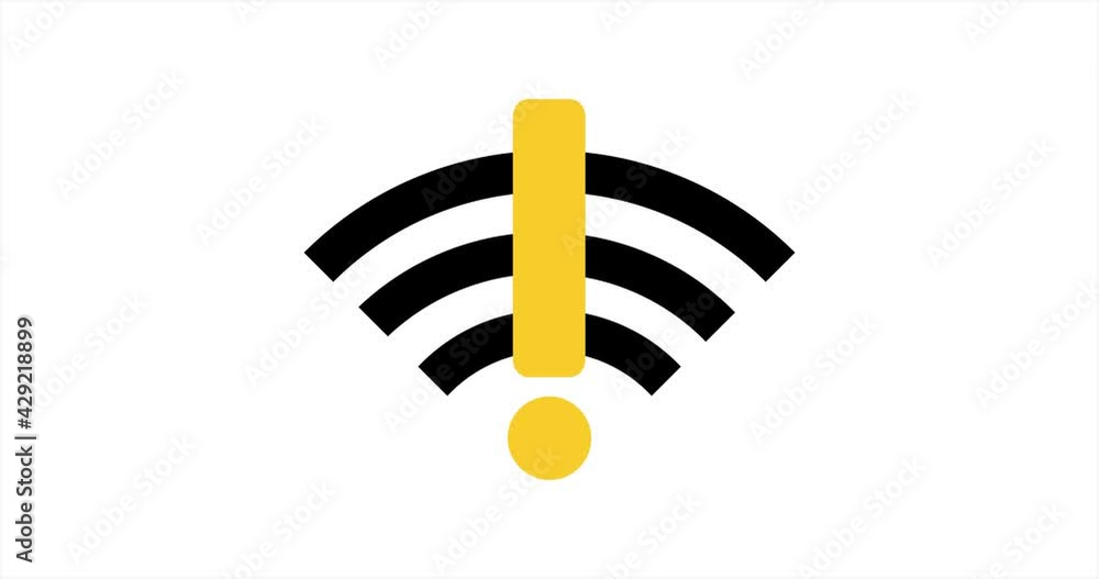 No signal internet animated. 4k video. No Wifi sign. No connection. No ...