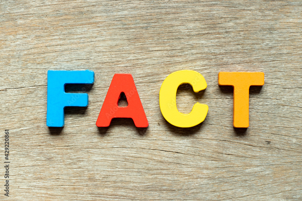 Color alphabet letter in word fact on wood background Stock Photo ...