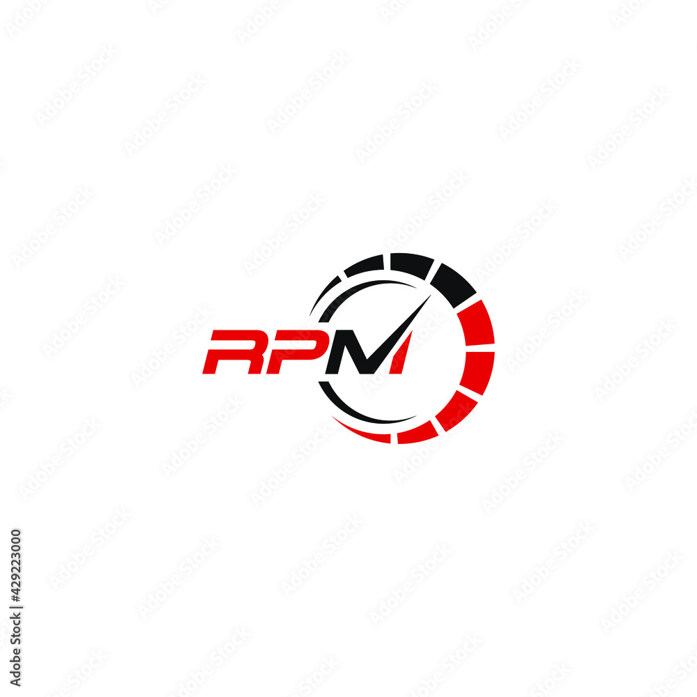 Rpm Vector Speedometer Logo Design Graphic Modern Stock Vector Adobe