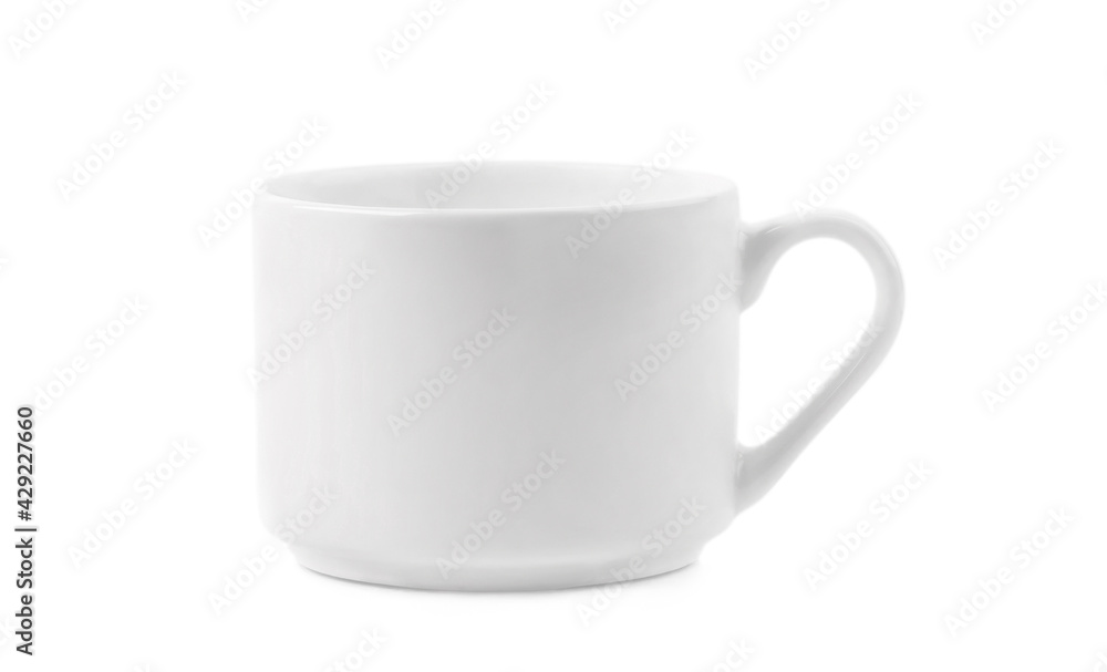 White empty cup isolated on a white background Stock Photo | Adobe Stock