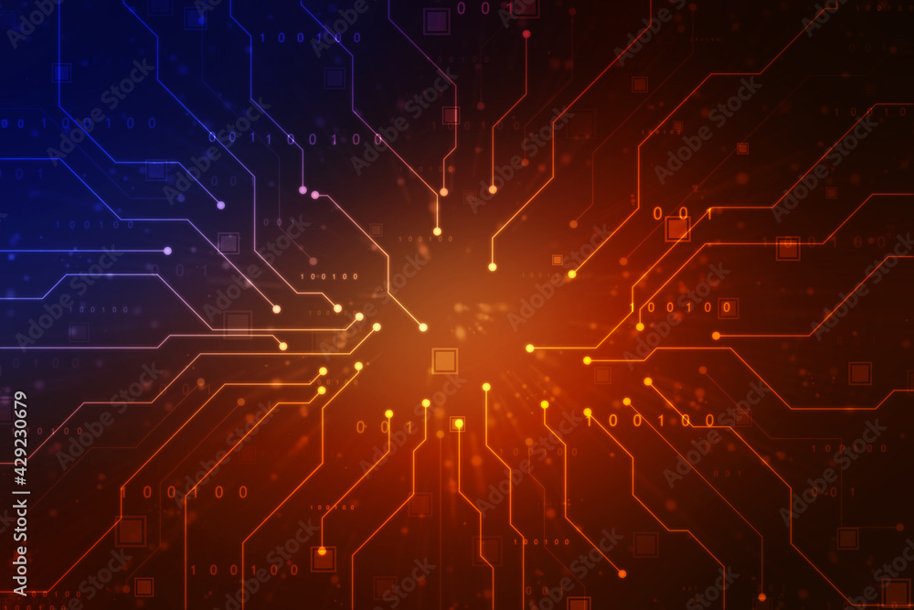 Abstract futuristic circuit board Illustration, Circuit board with ...