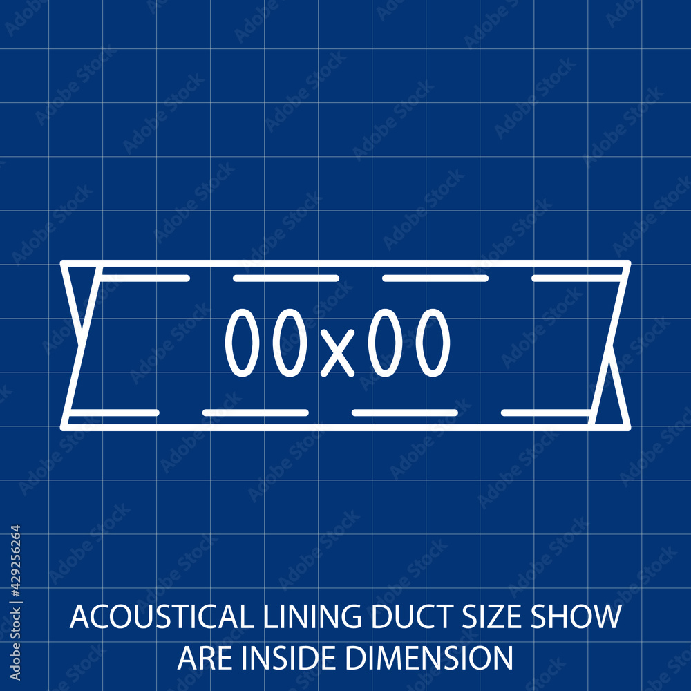 Symbol of Duct Size - First Figure is Side Shown Vector illustration ...