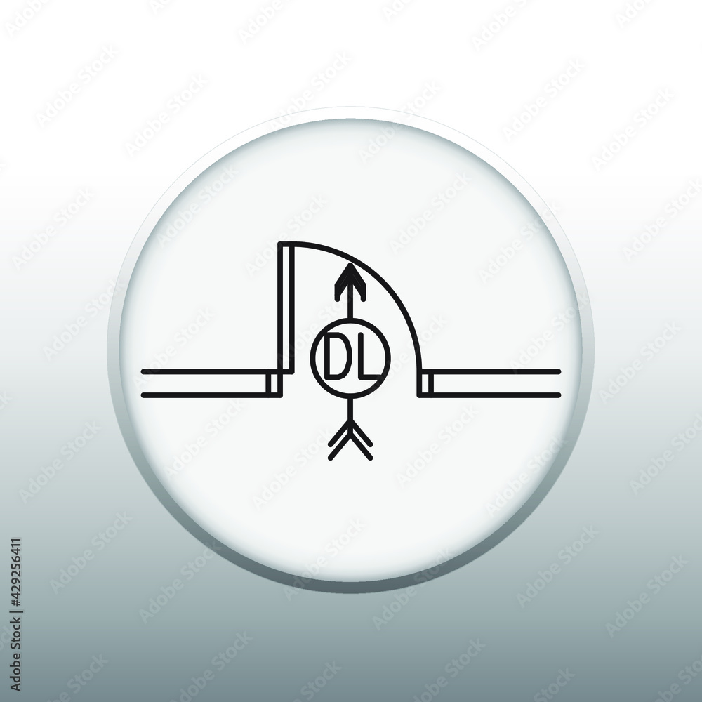 Door louver Symbol with Directional Air Flow. Mechanical System Vector ...