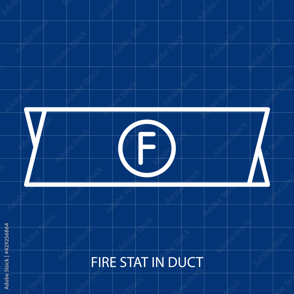 Symbol of Fire Stat in Duct Vector illustration Symbol of Mechanical ...
