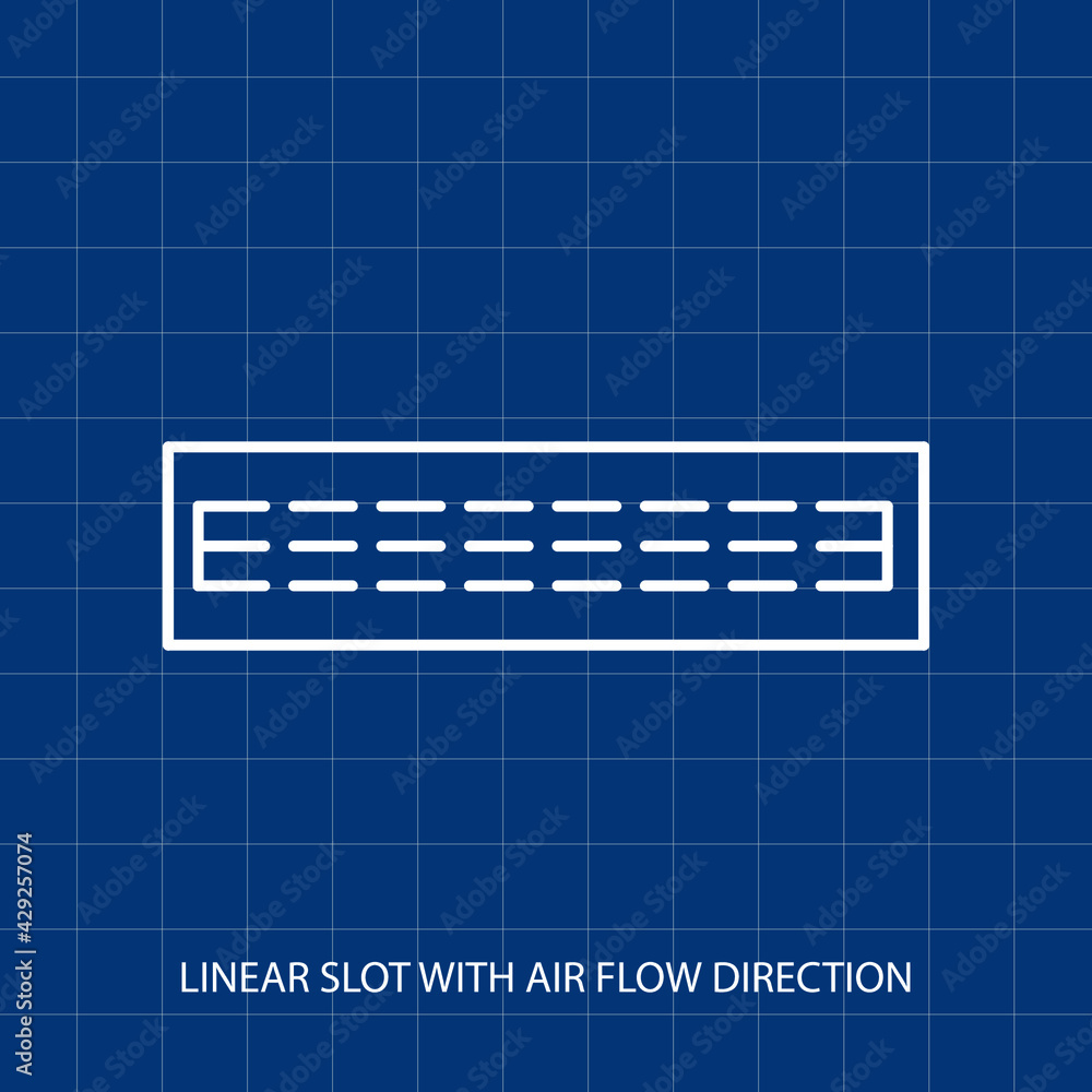 Symbol of Linear Slot With Air Flow Direction Vector illustration ...