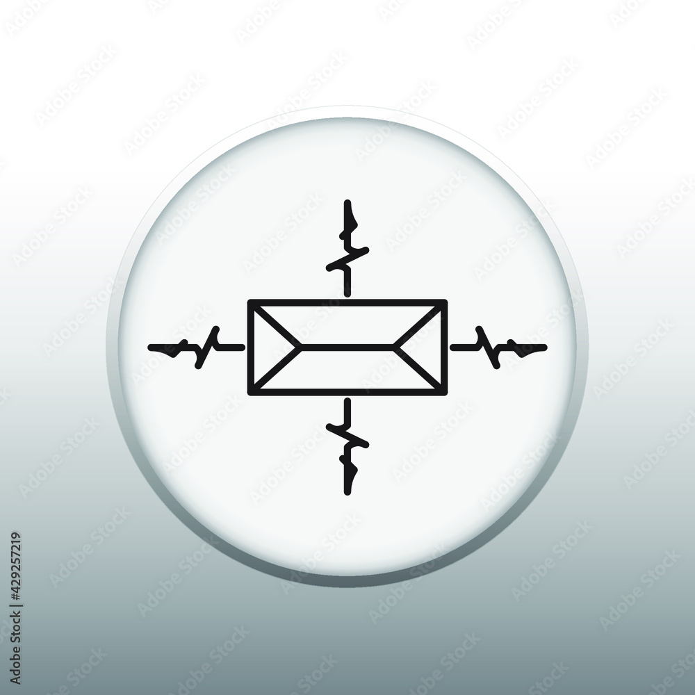 Symbol of Rectangular Ceiling Diffuser 4 Way Throw Vector illustration ...