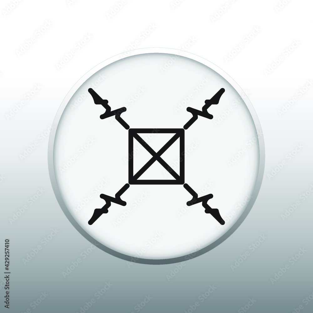 Symbol of Square Ceiling Diffuser 4 Way Throw Vector illustration ...