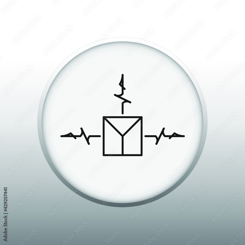 Symbol of Square Ceiling Diffuser 3 Way Throw Vector illustration ...