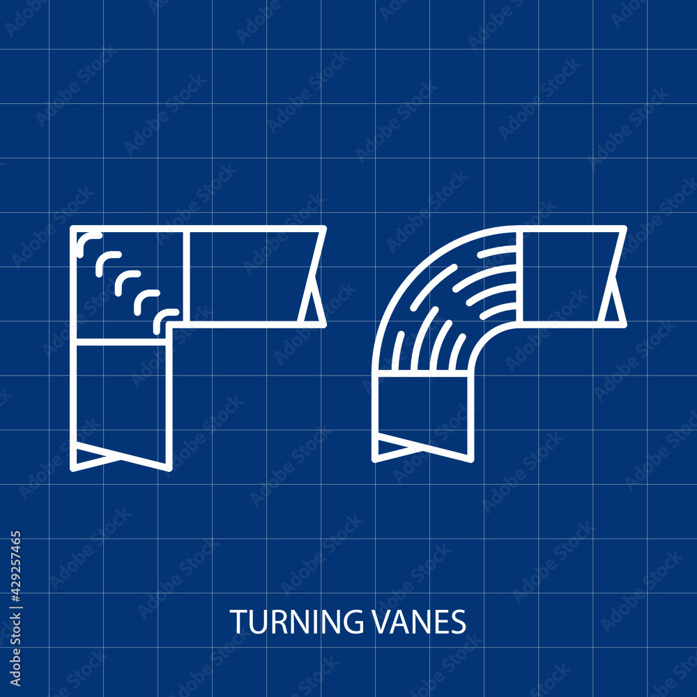 Symbol of Turning Venes Vector illustration Symbol of Mechanical System ...