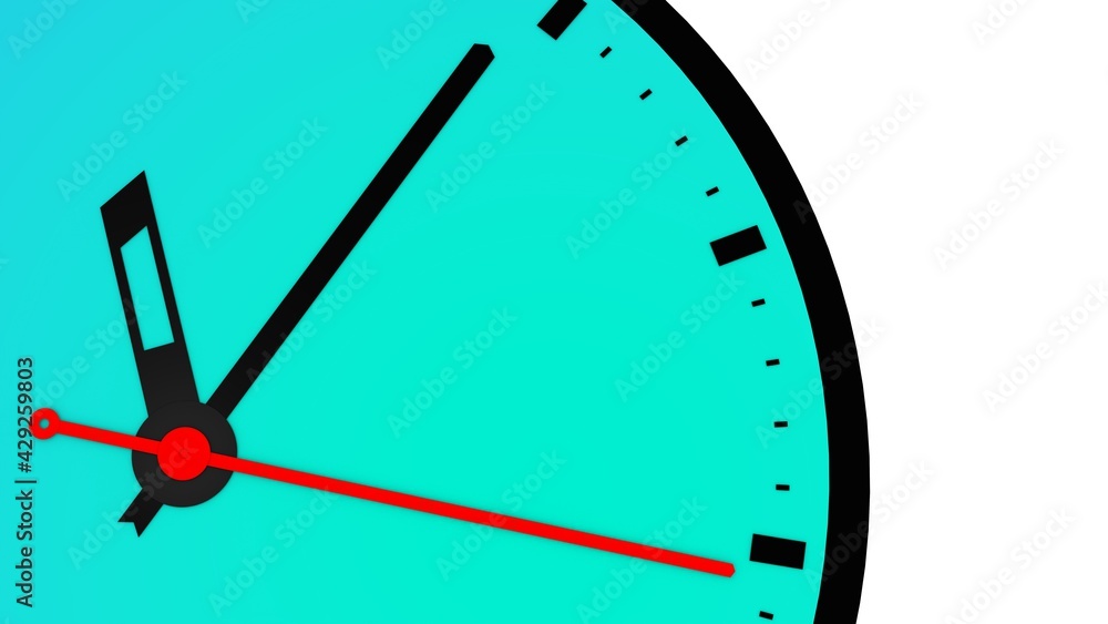 Rendering illustration of an analog clock with arrows and a dial ...