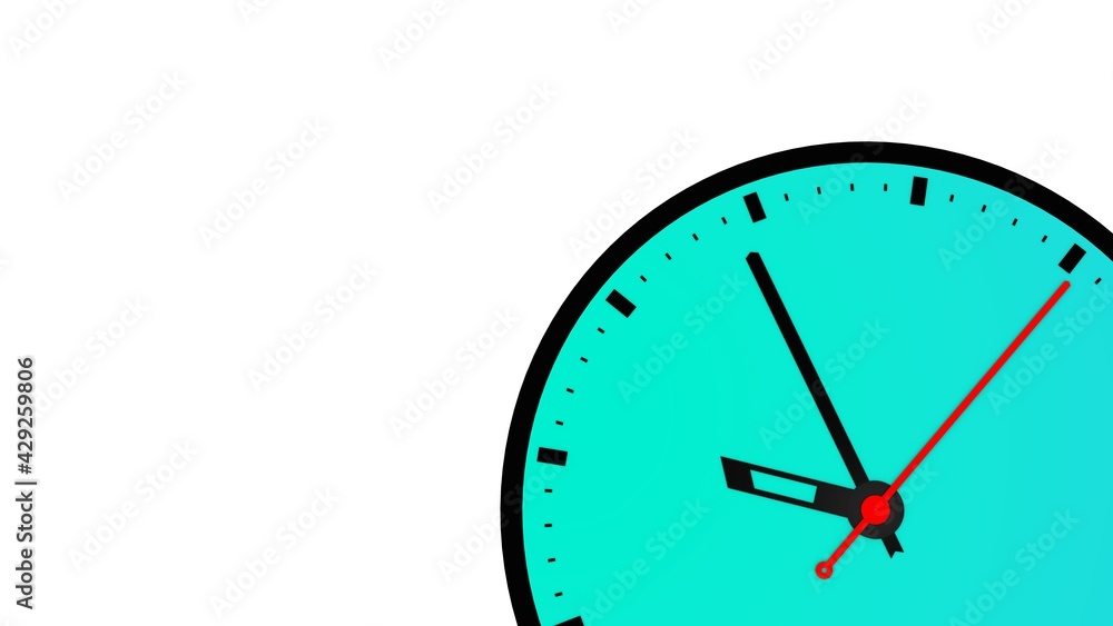Rendering illustration of an analog clock with arrows and a dial ...